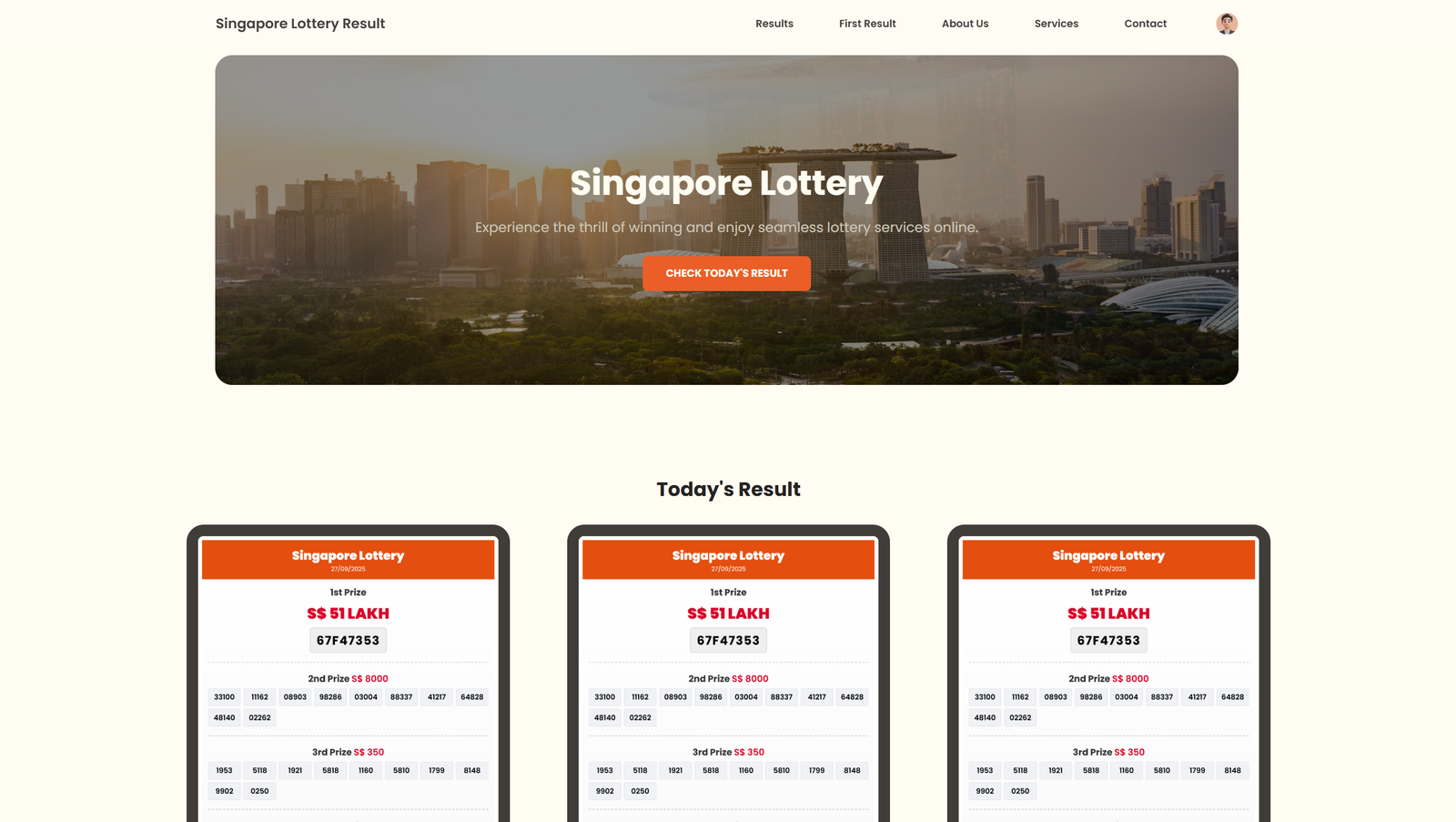Singapore Lottery Result